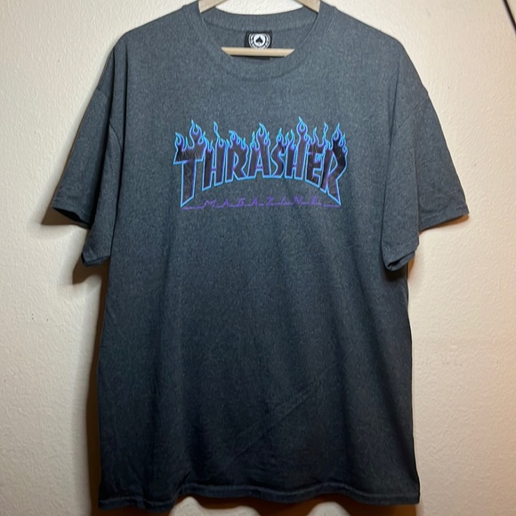 Thrasher | Shirts | Thrasher Magazine Purple And Blue Flame Tshirt ...